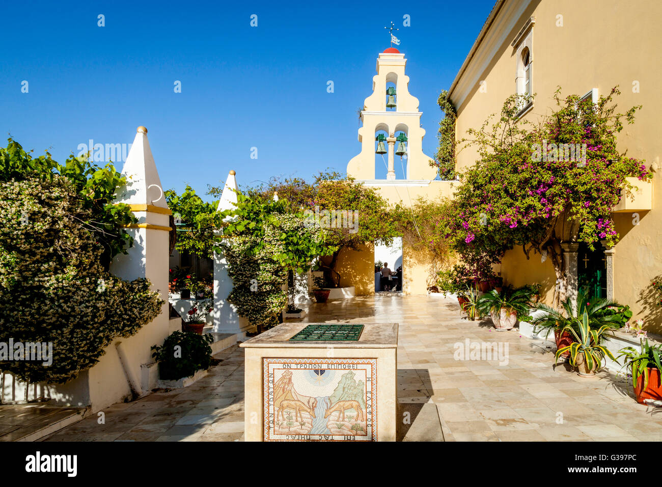 Theotokos Monastery, Paleokastritsa, Corfu Island, Greece Stock Photo ...