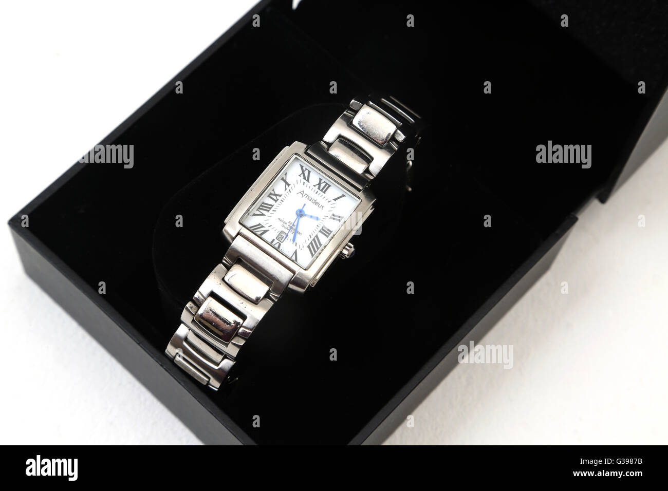 Amadeus Water Resistant Quartz Stainless Steel Watch In Box Stock Photo ...
