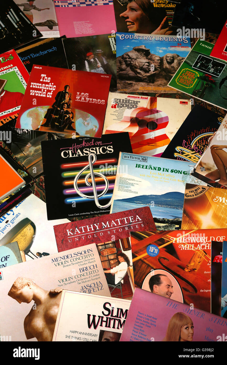 Record Collection - Classic, Country And Pop Music Stock Photo - Alamy