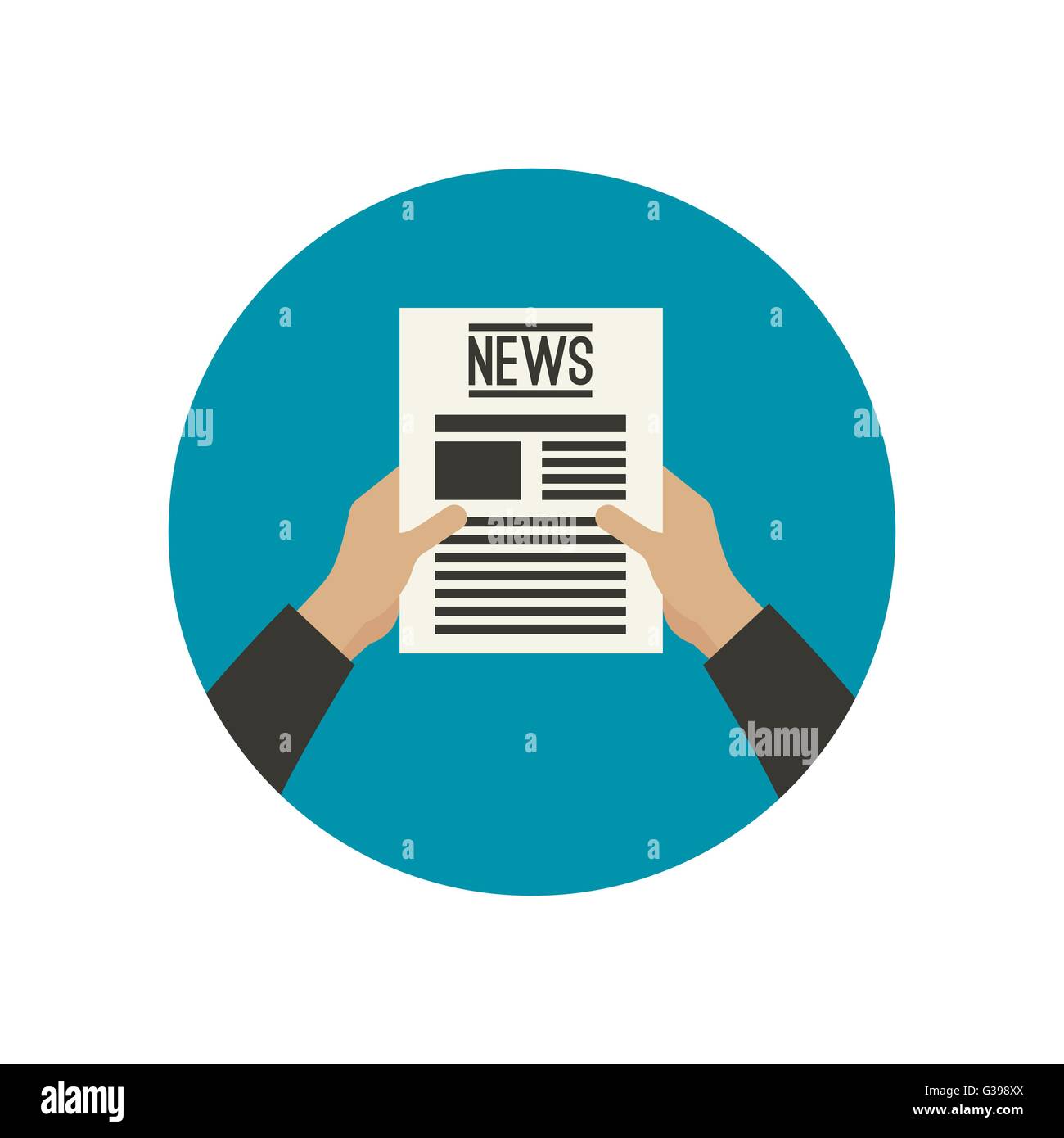 Newspaper press icon flat Stock Vector Images - Alamy