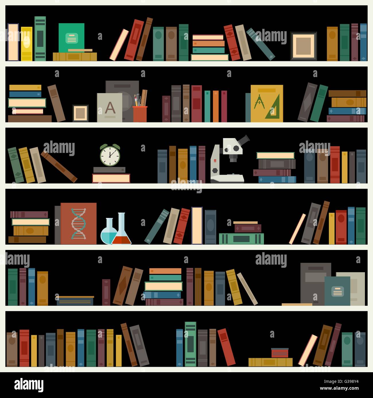 Books cabinet interior Stock Vector Images - Alamy