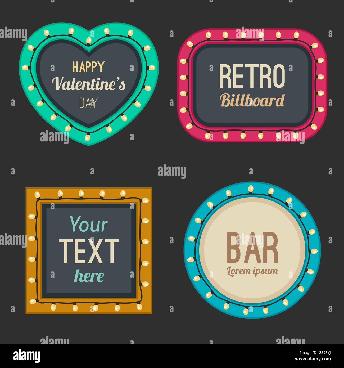 Neon glowing frames red Stock Vector Images - Alamy