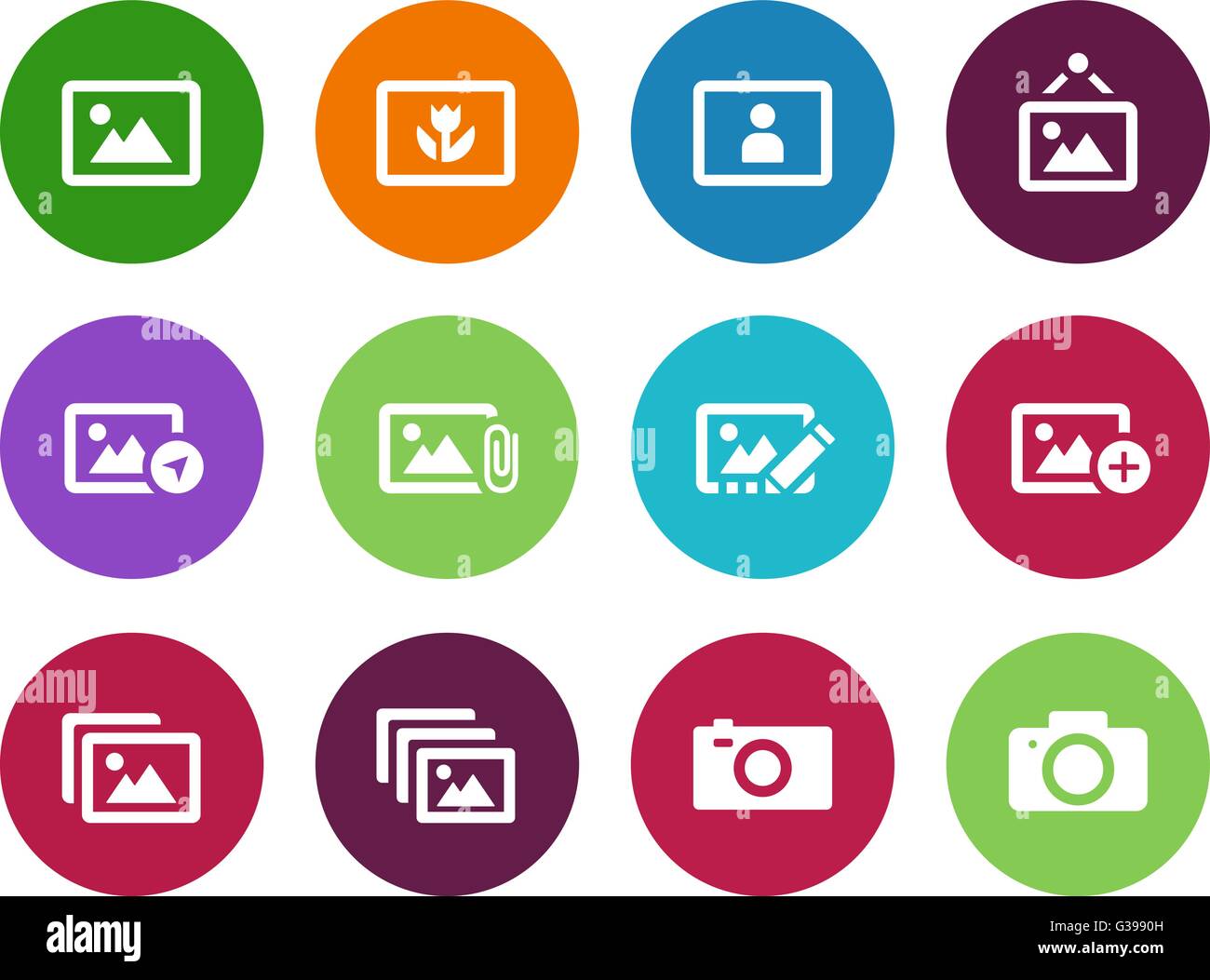 Photographs and Camera circle icons Stock Vector Image & Art - Alamy