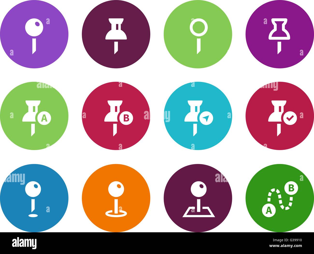 Mapping Pin circle icons on white background Stock Vector Image & Art ...