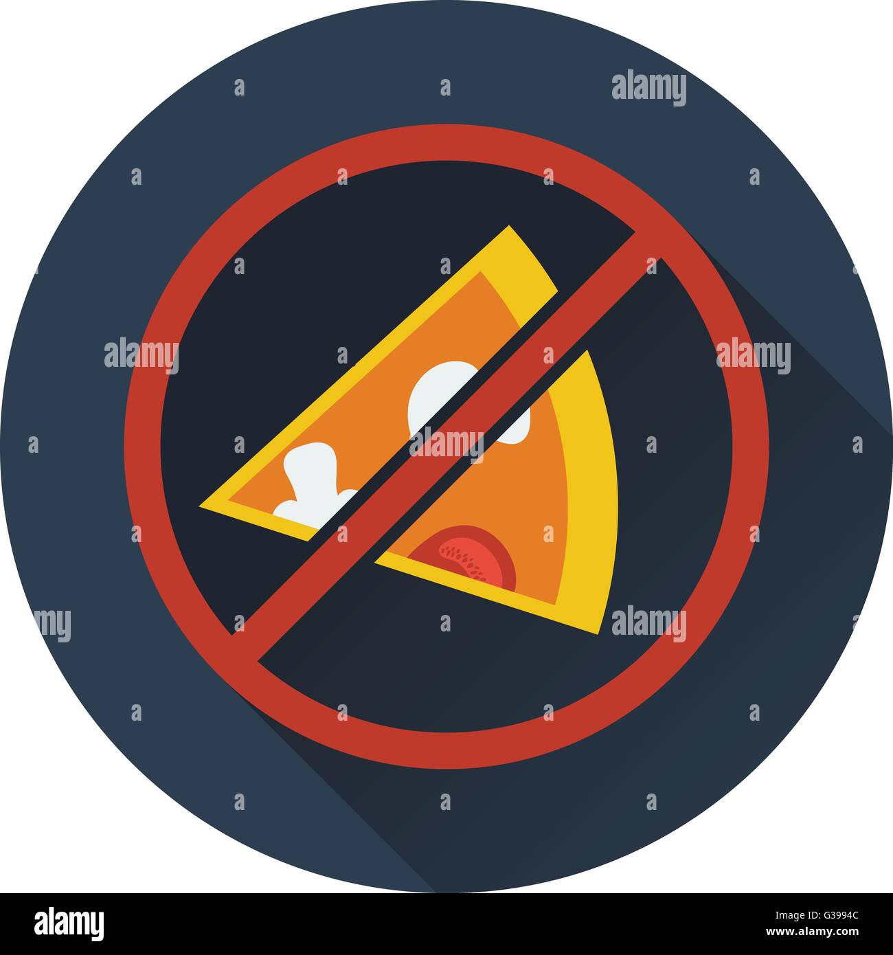 Prohibited pizza icon. Flat design. Vector illustration Stock Vector ...
