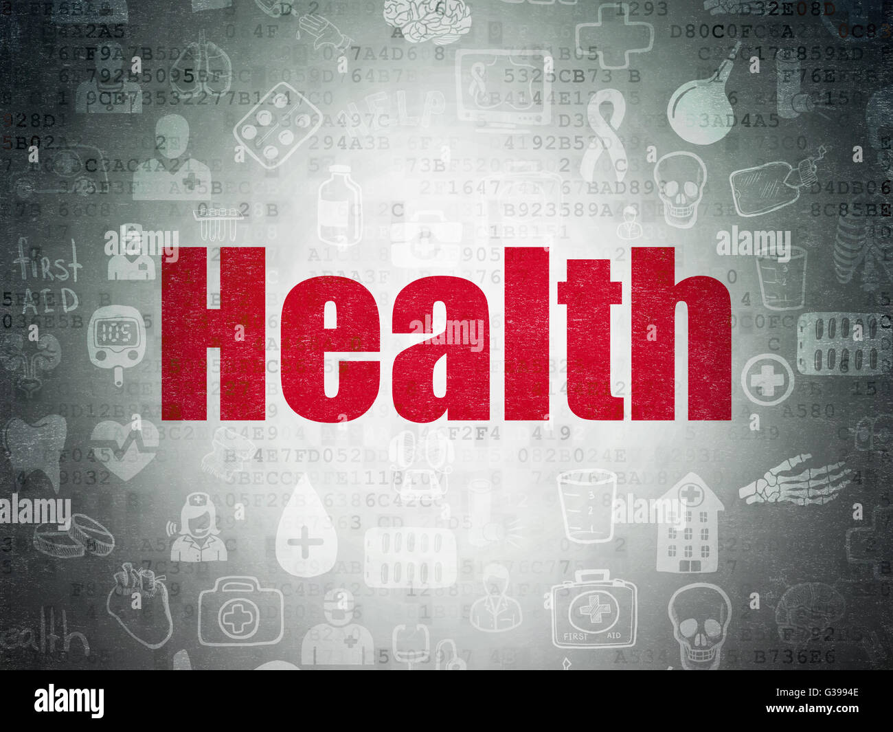 Medicine concept: Health on Digital Data Paper background Stock Photo ...