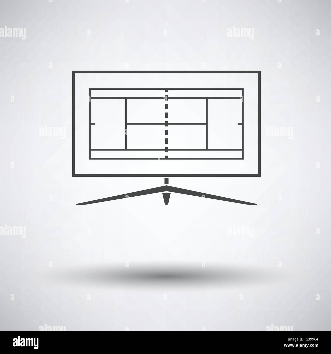 Tennis TV translation icon on gray background with round shadow. Vector ...