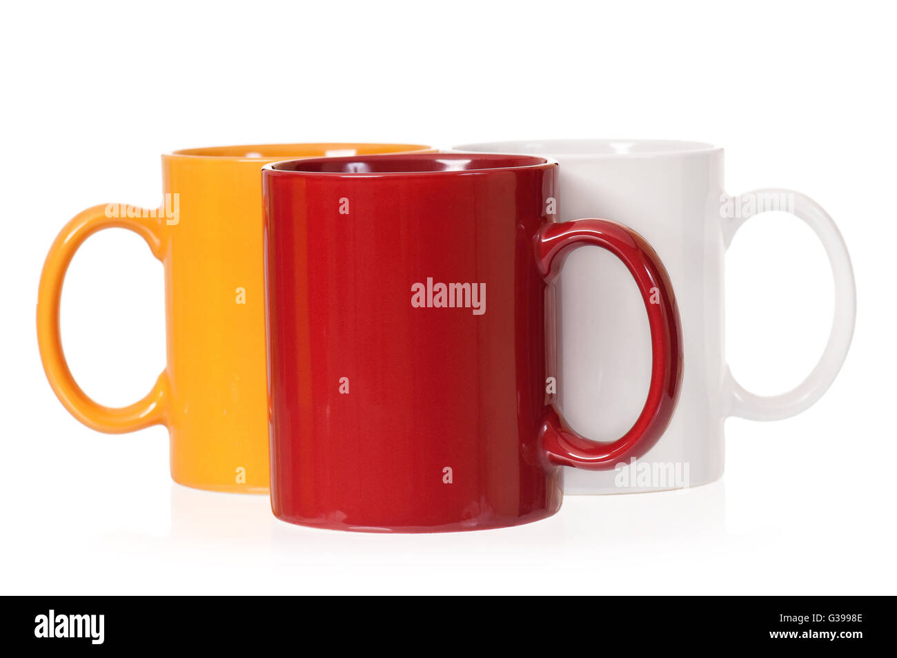 Three hot coffee cups Cut Out Stock Images & Pictures - Alamy