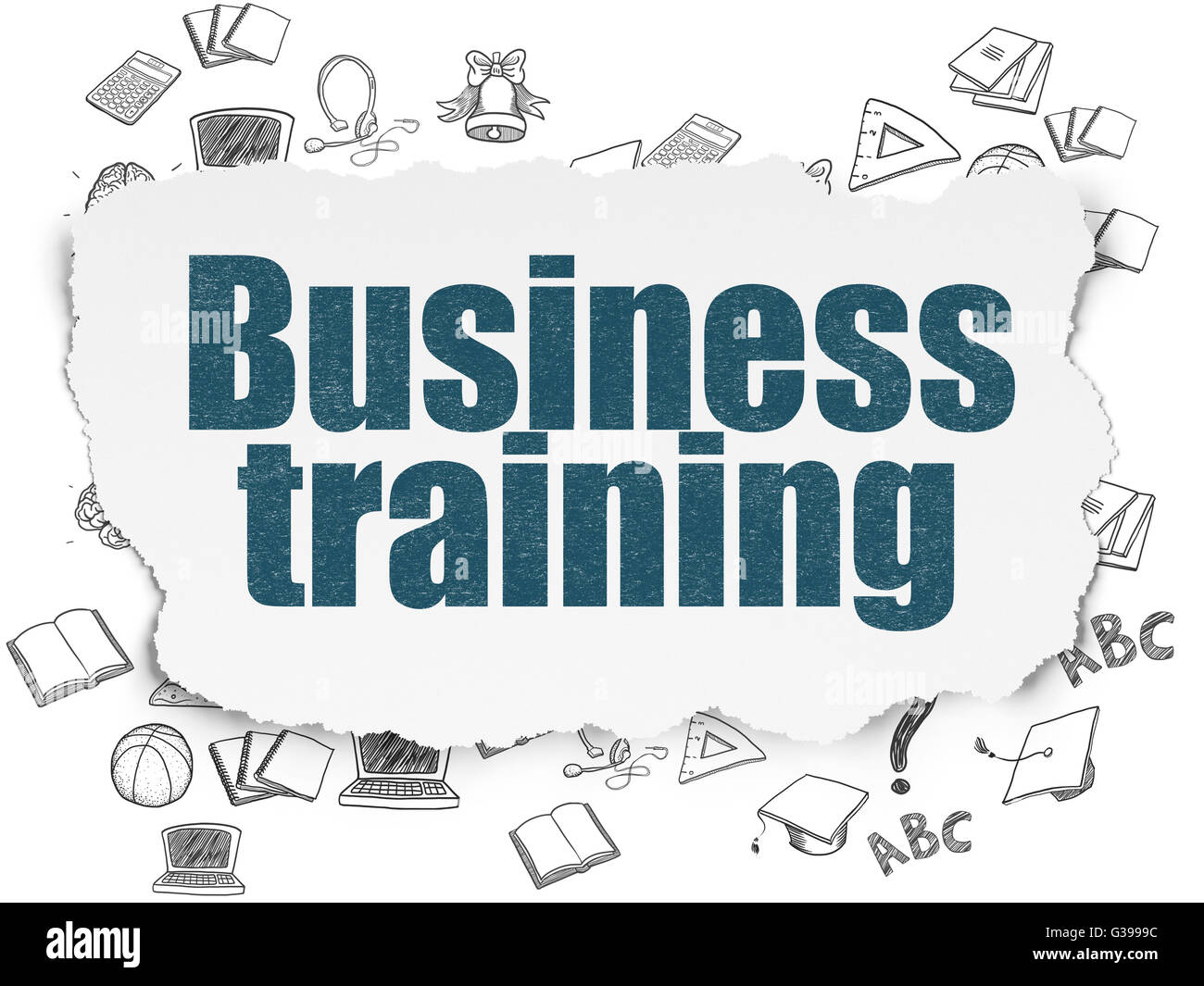 Learning concept: Business Training on Torn Paper background Stock ...