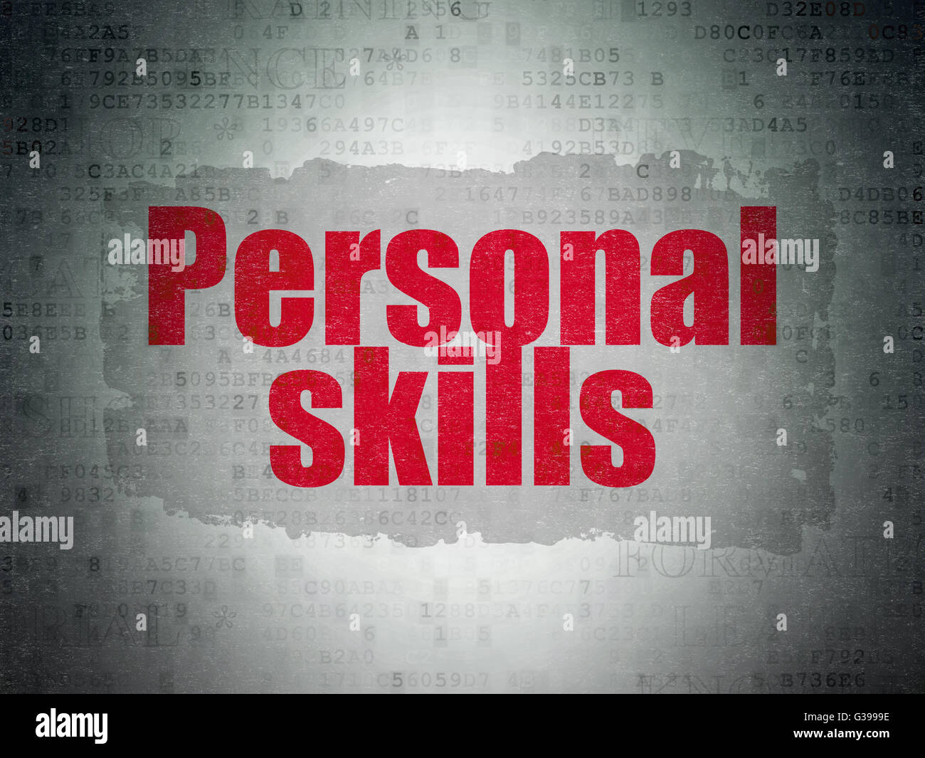 Learning concept: Personal Skills on Digital Data Paper background ...