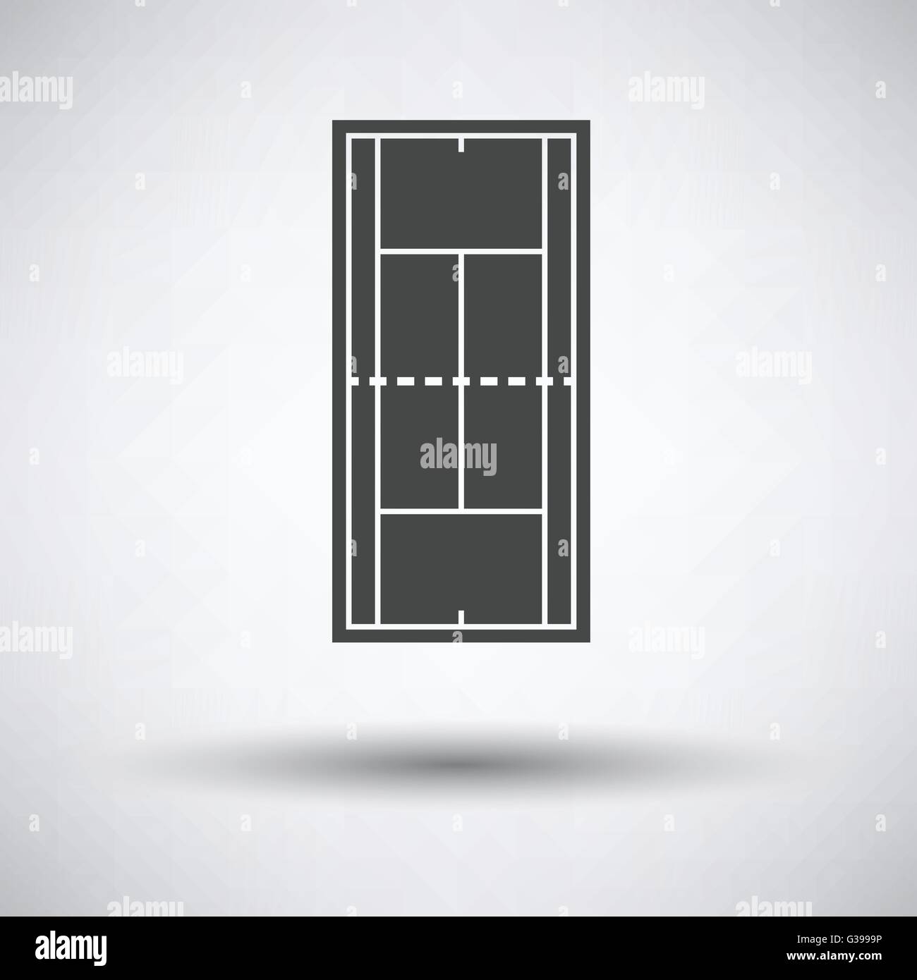 Tennis field mark icon on gray background with round shadow. Vector ...