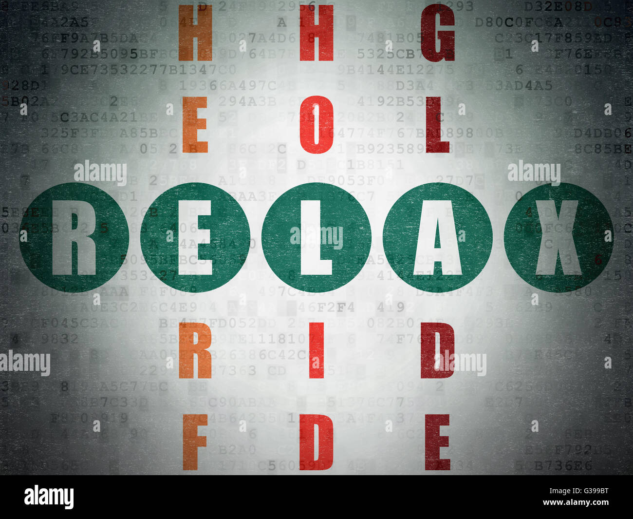Entertainment, concept: Relax in Crossword Puzzle Stock Photo - Alamy
