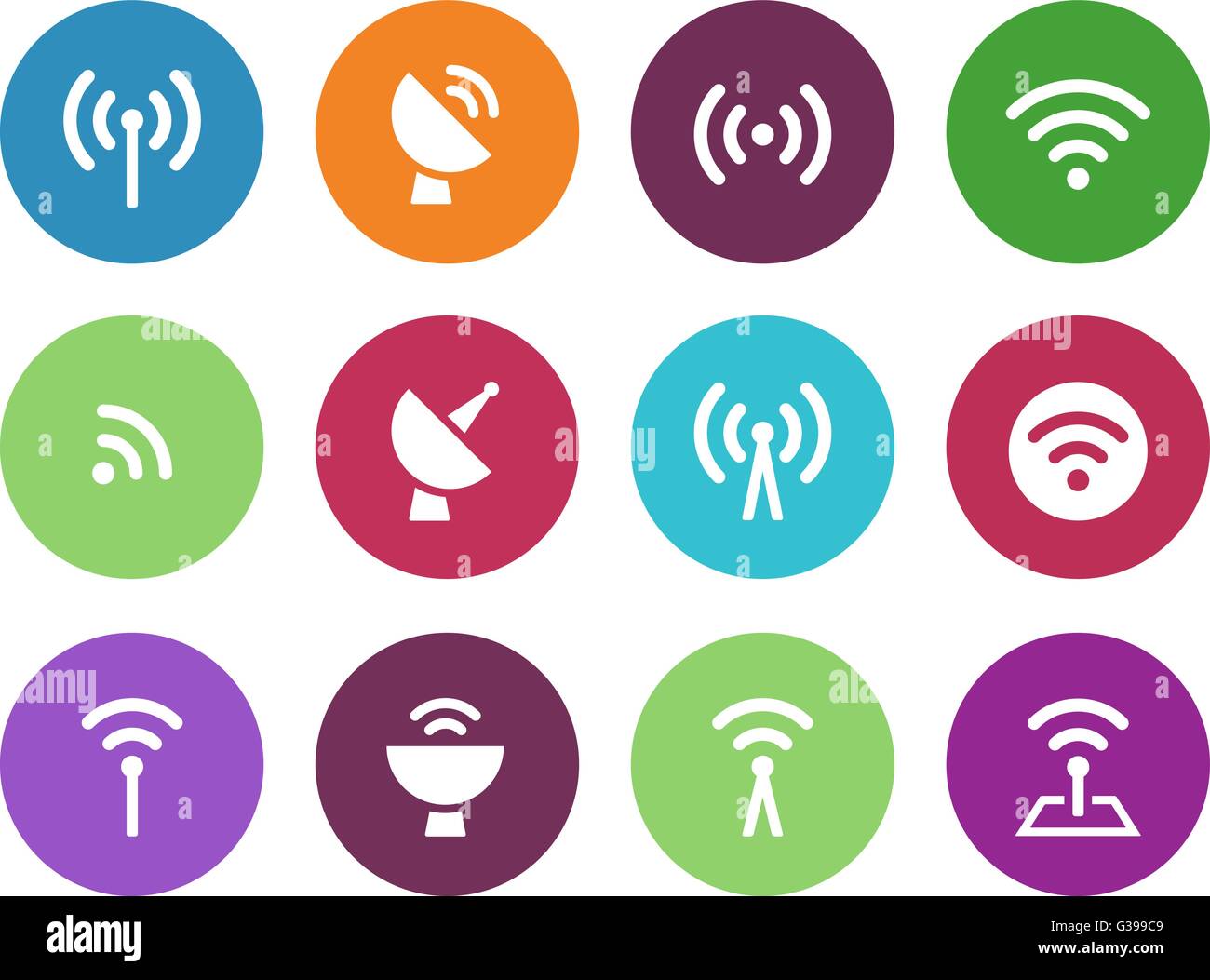 Information channel icons white Stock Vector Images - Alamy