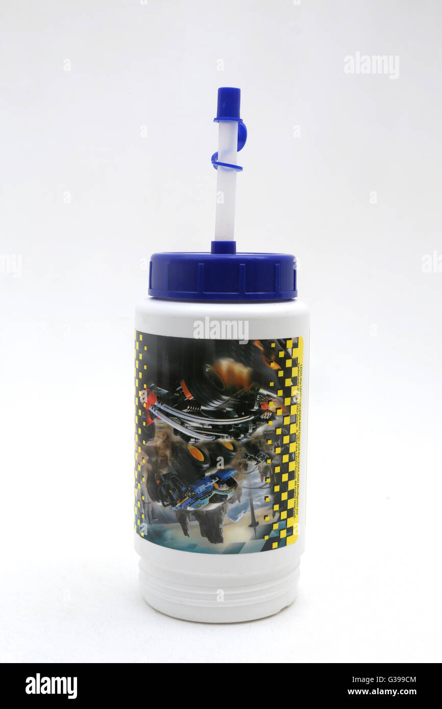 Plastic Flask With Straw Stock Photo - Alamy