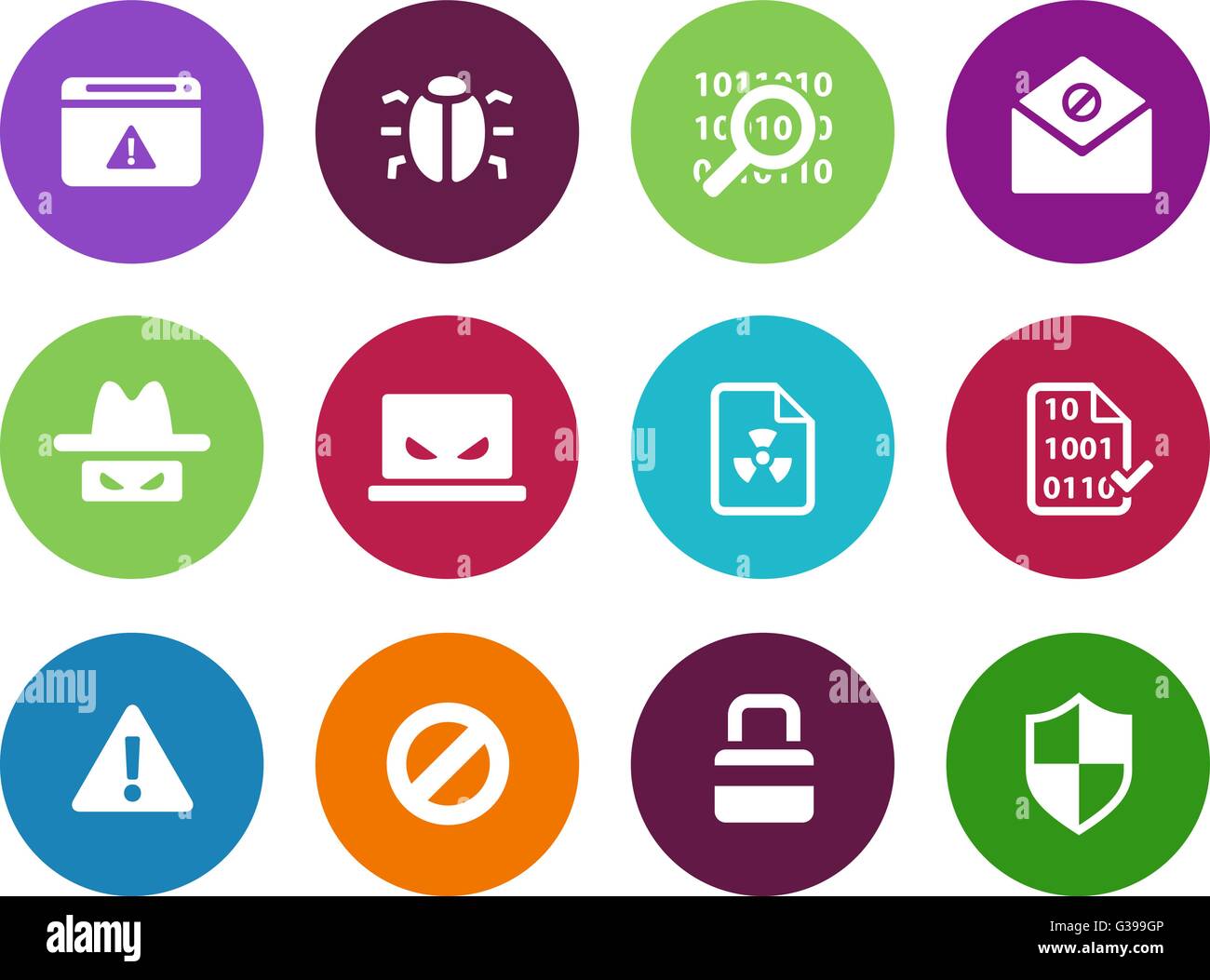 Security circle icons on white background Stock Vector Image & Art - Alamy