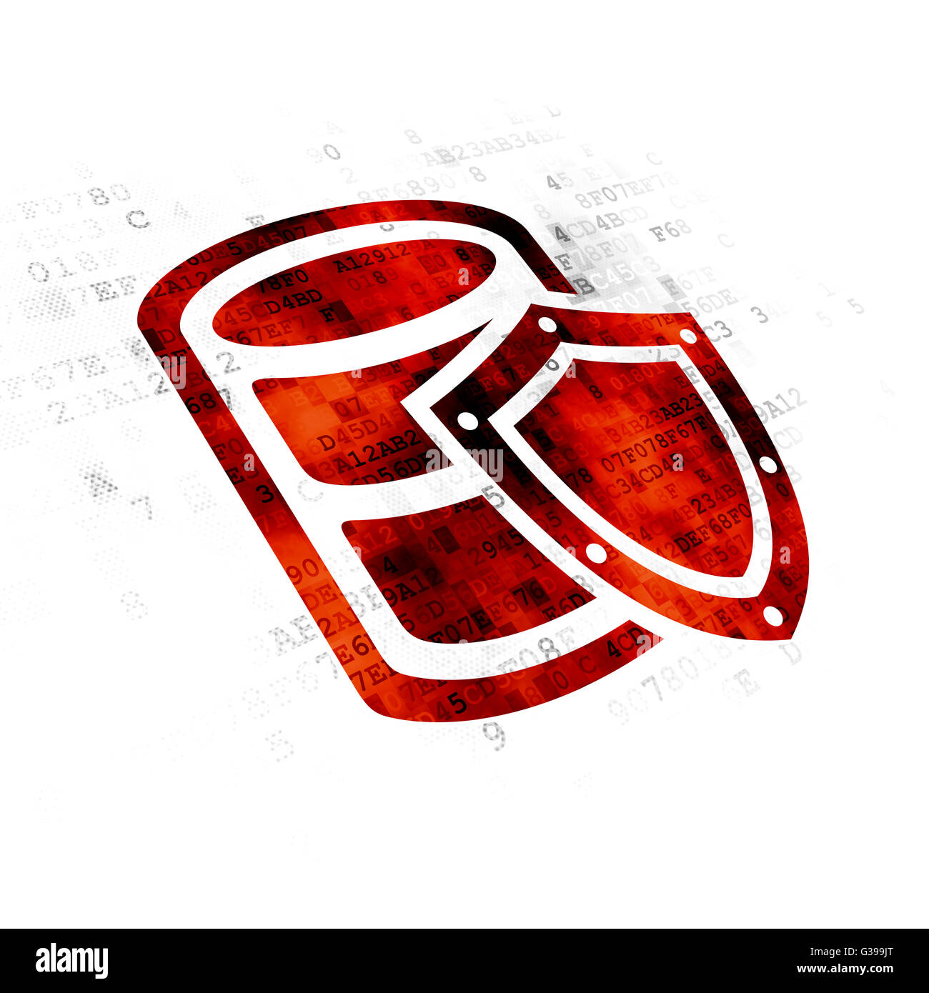Programming concept: Database With Shield on Digital background Stock ...
