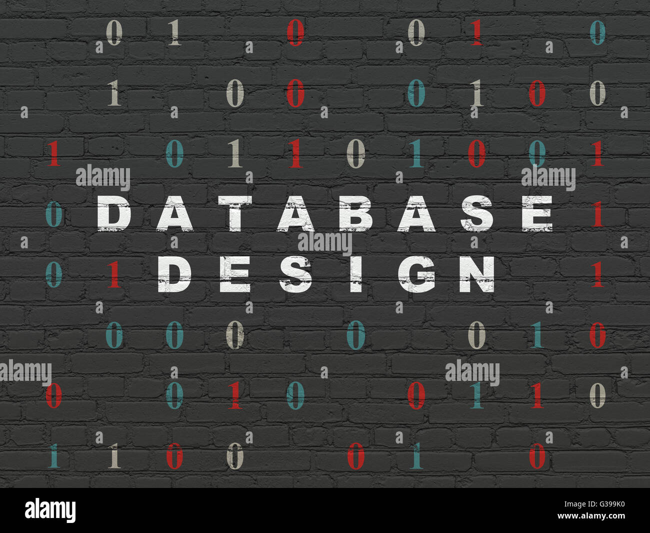 Software concept: Database Design on wall background Stock Photo - Alamy