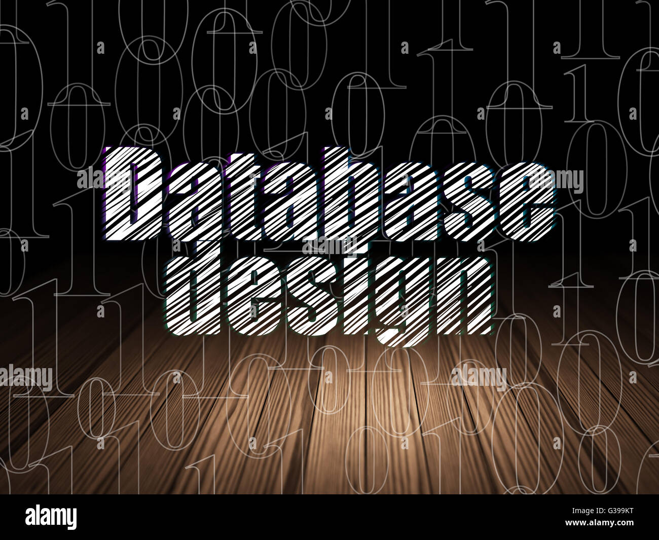 Programming concept: Database Design in grunge dark room Stock Photo ...