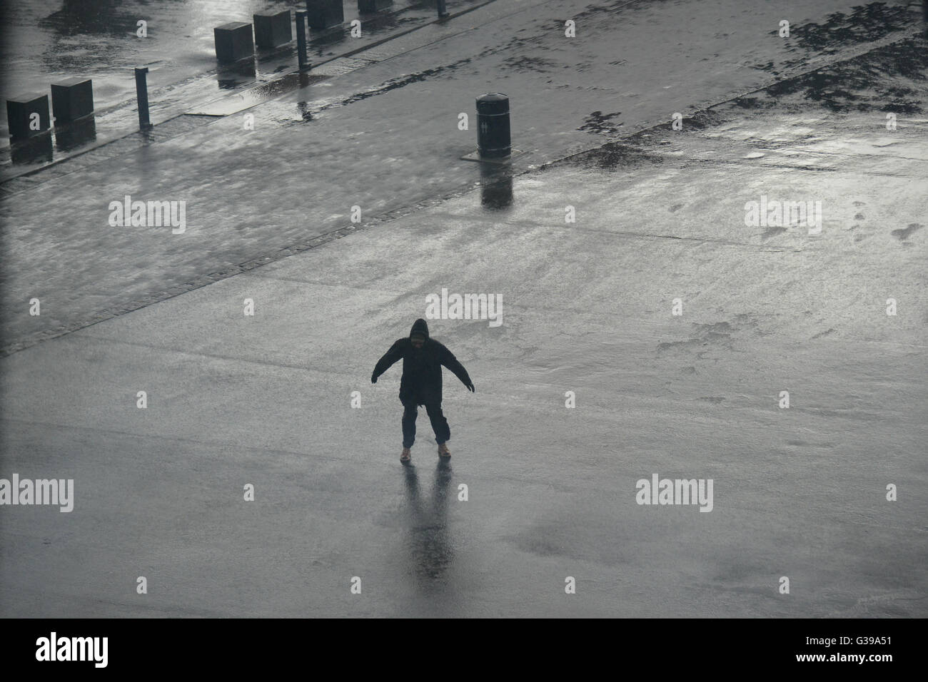 Facing rain and storm in Reykjavik, Iceland Stock Photo - Alamy