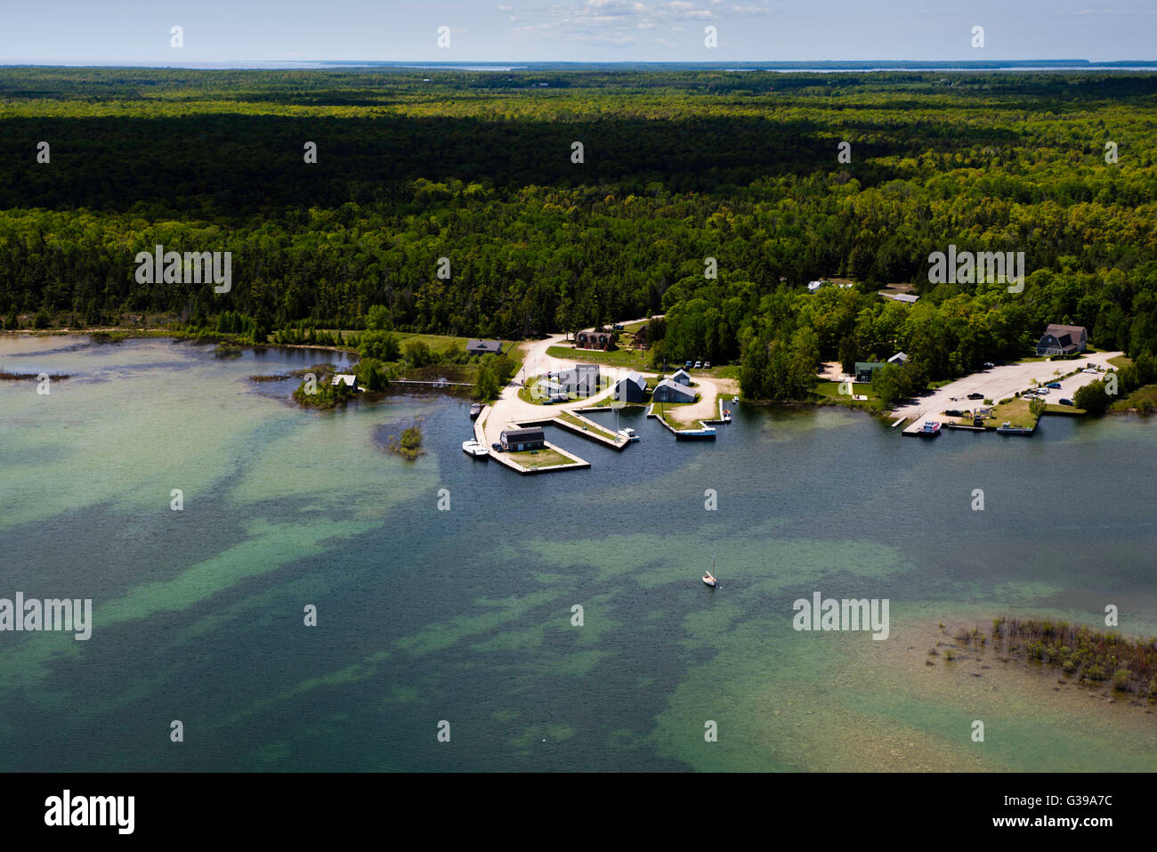 Aerial view of Jackson Harbor, on the northeast side of Washington ...