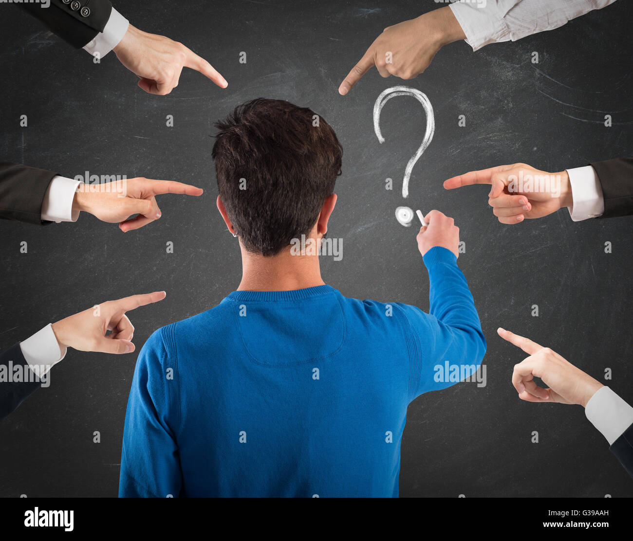 Student is afraid to make mistakes Stock Photo - Alamy