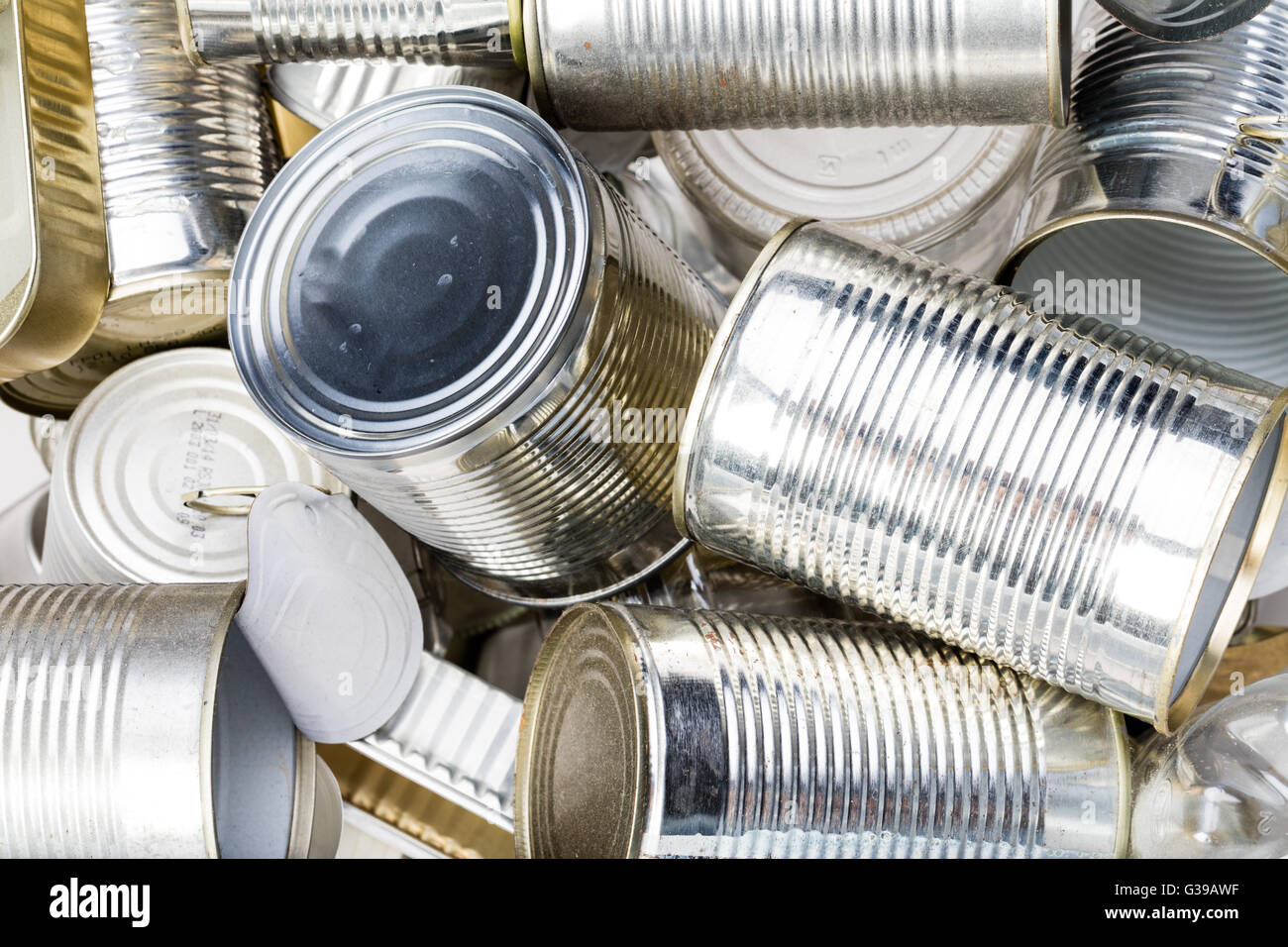 group of clean used tin can and boxes in the trash Stock Photo - Alamy