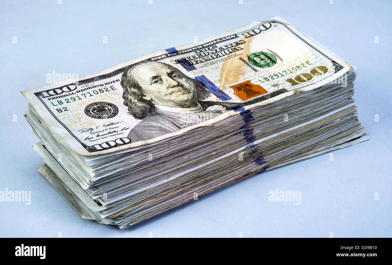 Hundred dollar bill stack hi-res stock photography and images - Alamy
