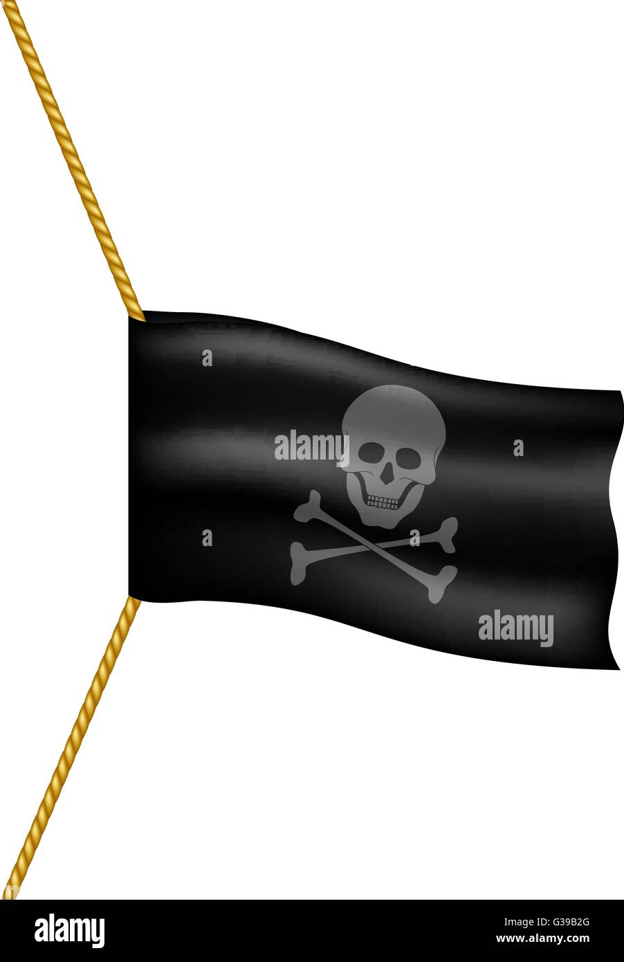 Pirate flag with skull symbol hanging on rope Stock Vector Image & Art ...