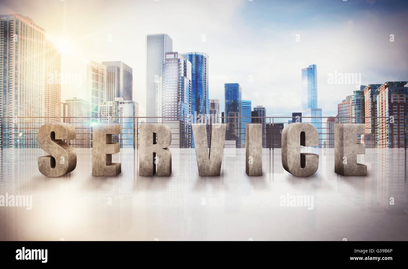 Business service view 3d rendering Stock Photo - Alamy