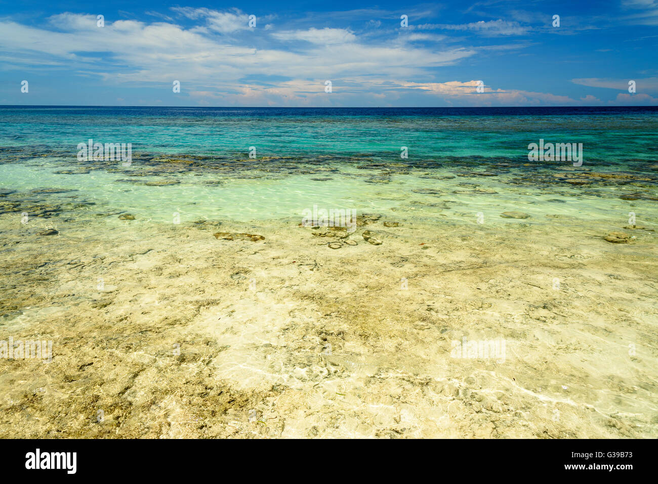 Beautiful beach near Poso city. Central Sulawesi. Indonesia Stock Photo ...
