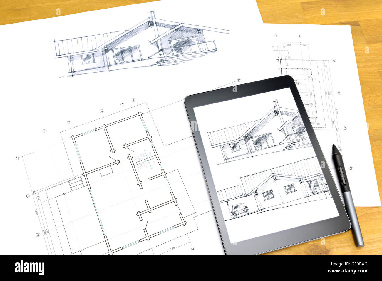 Digital architecture drawings hi-res stock photography and images - Alamy