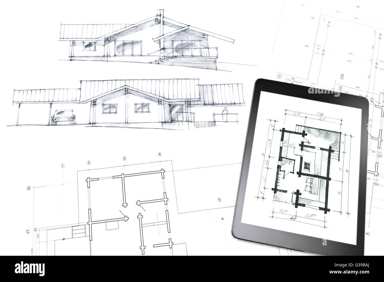 Digital architecture drawings hi-res stock photography and images - Alamy