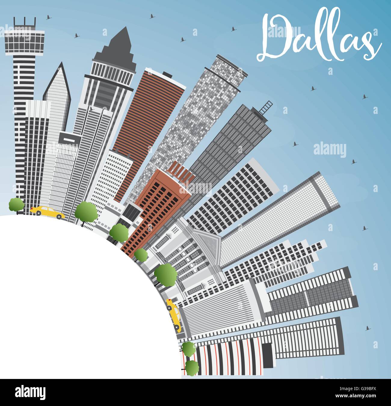 Dallas skyline illustration hi-res stock photography and images - Alamy