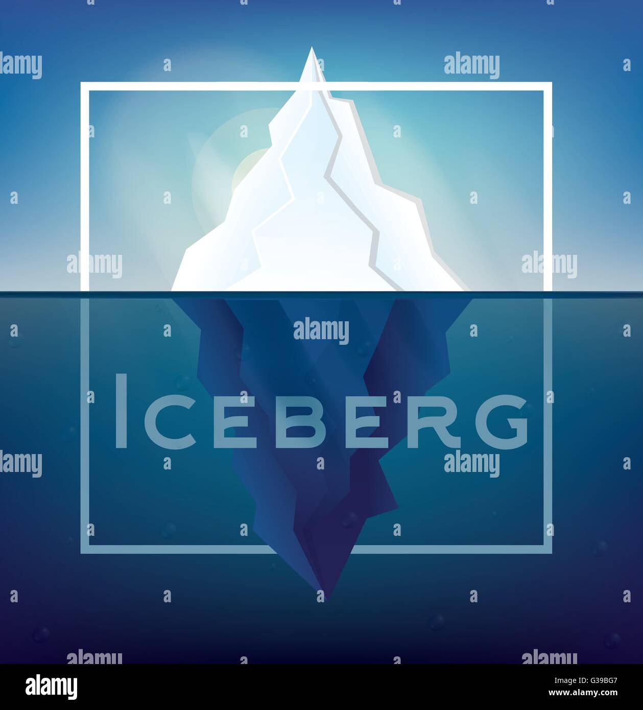 Iceberg on Blue Background. Vector Illustration. Low Poly Iceberg ...