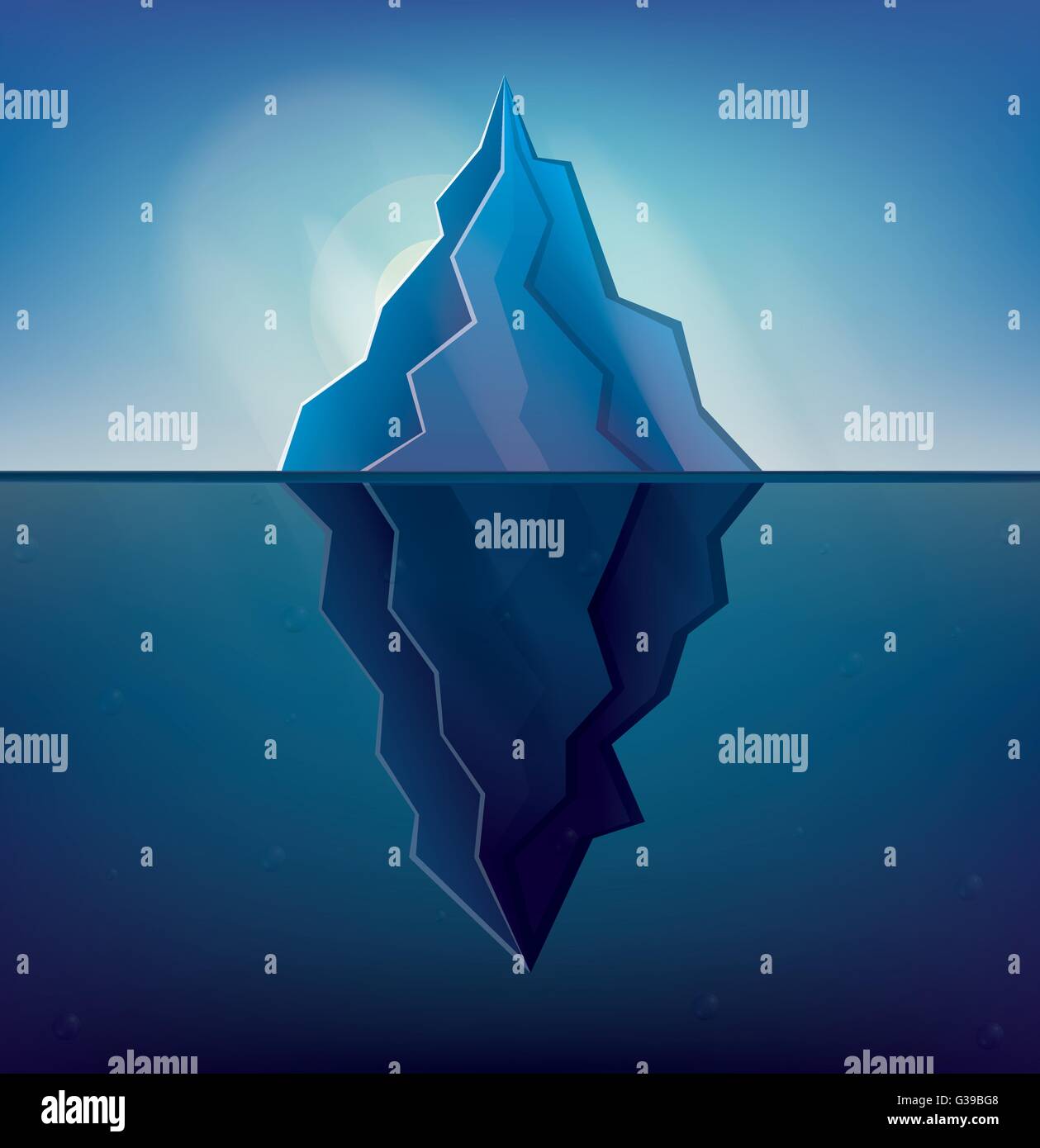 Iceberg on Blue Background. Vector Illustration. Low Poly Iceberg ...