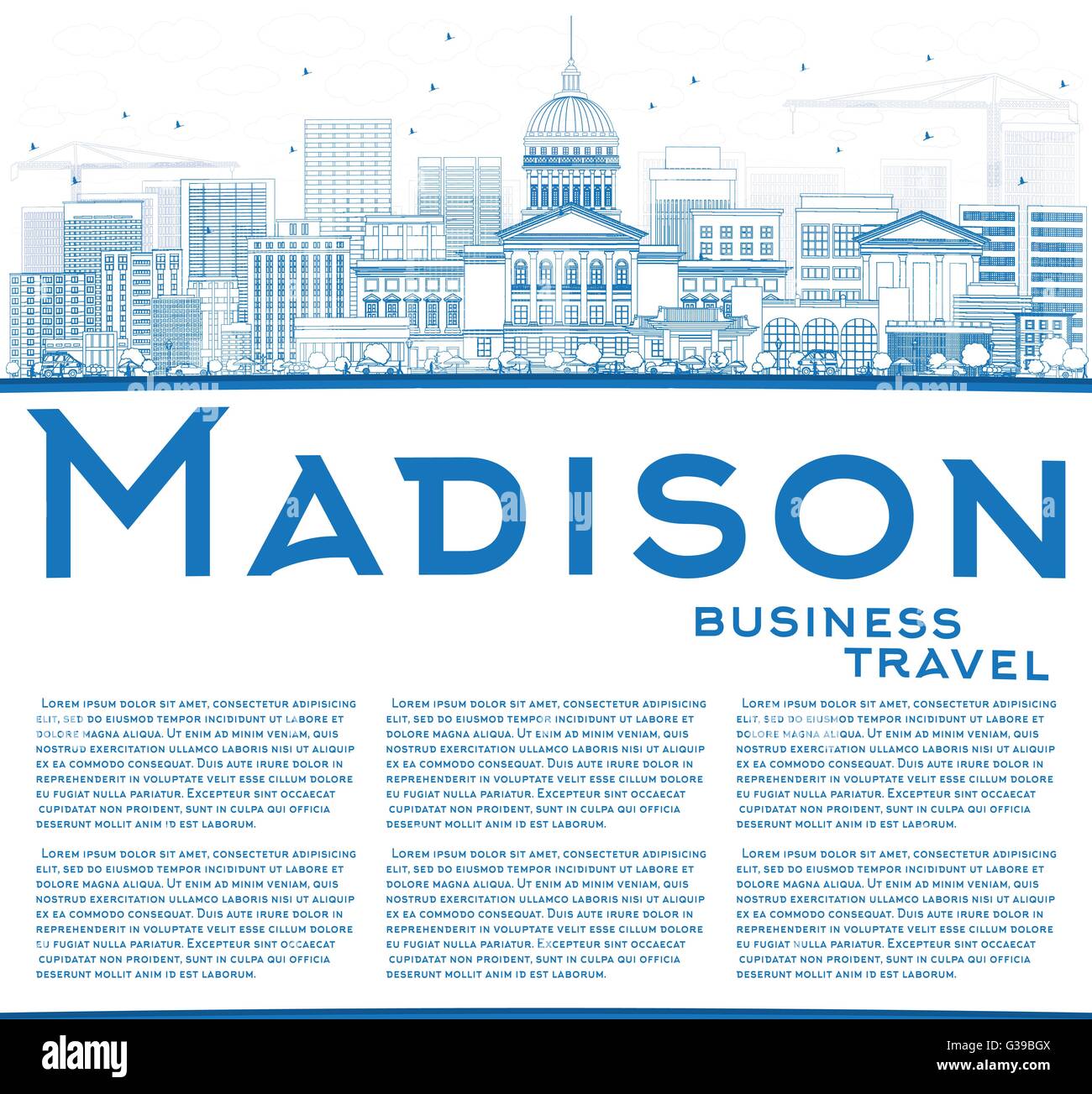 Madison outline hi-res stock photography and images - Alamy