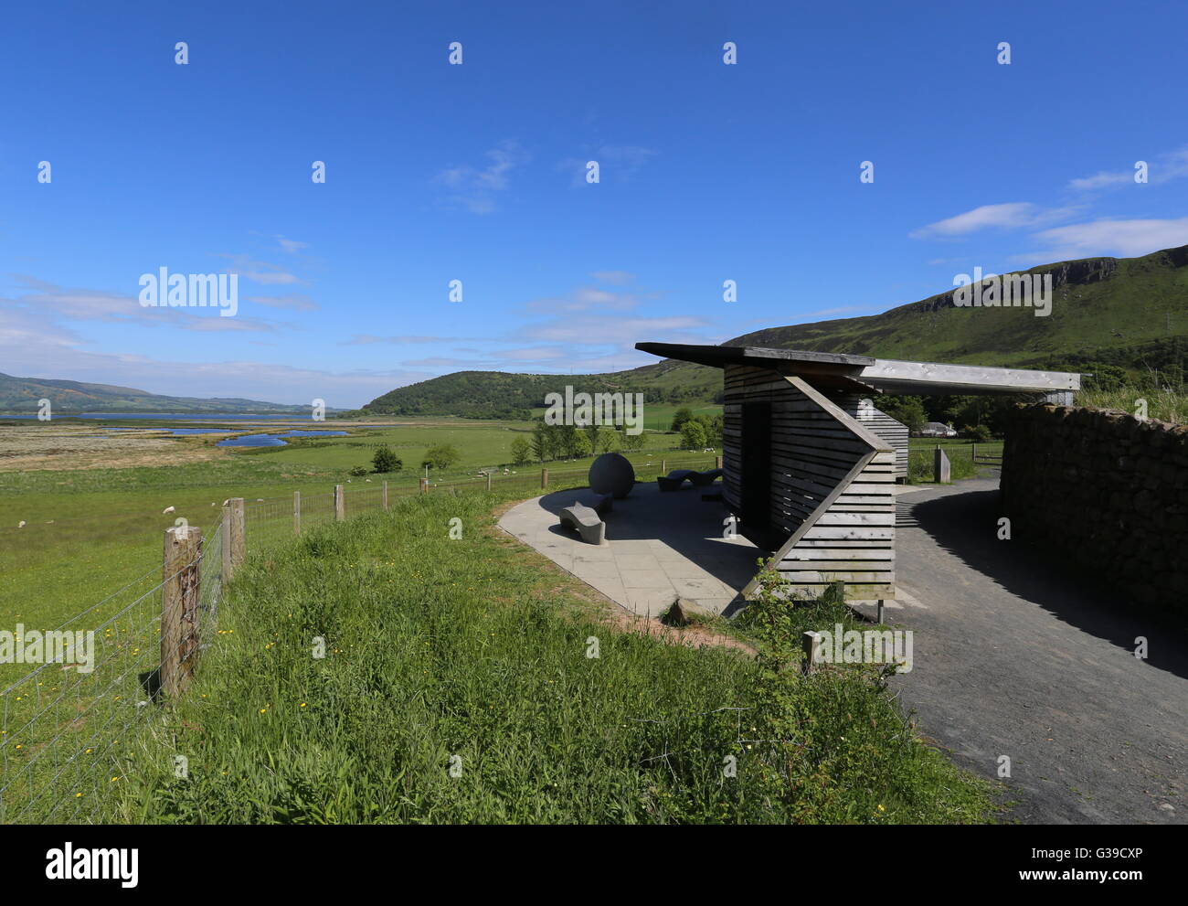 Shelter on Loch Leven Heritage Trail near Benarty Hill Scotland June ...