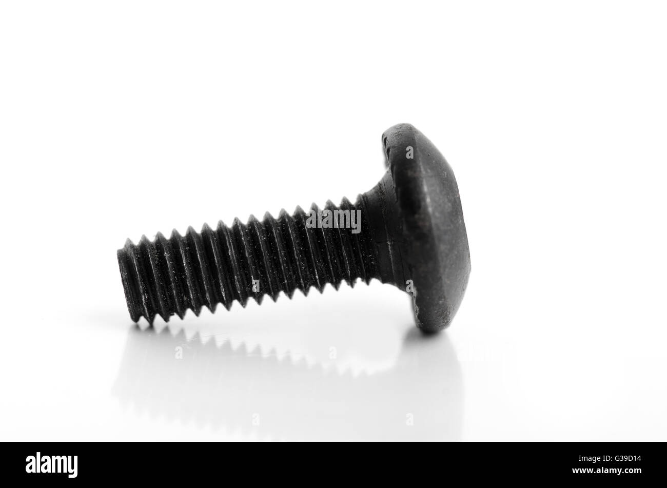 Black screw bolt isolated on white background Stock Photo - Alamy