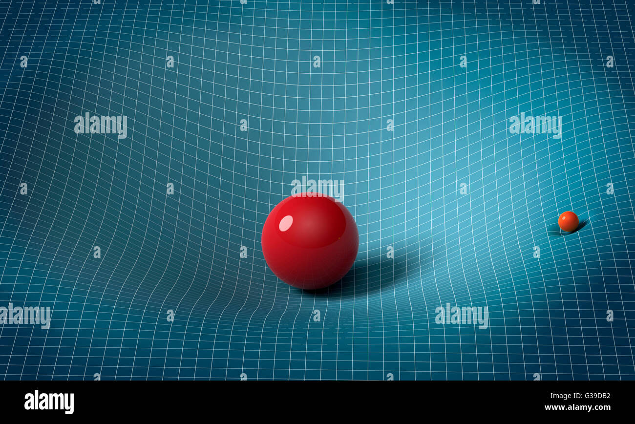 sphere is affecting space / time around it Stock Photo - Alamy
