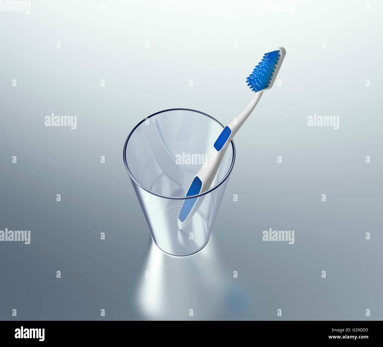 toothbrush in glass isolated on white background Stock Photo - Alamy