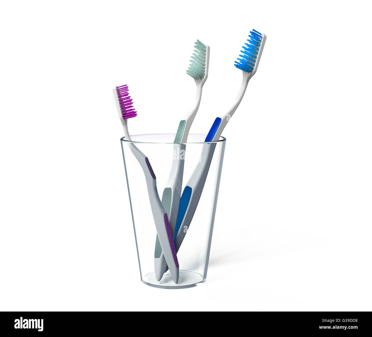 toothbrush in glass isolated on white background Stock Photo - Alamy