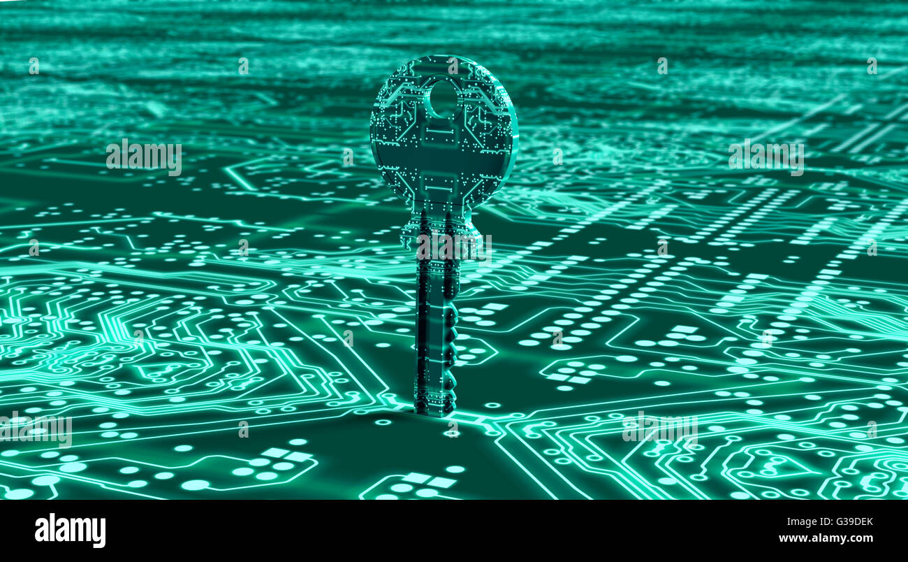 digital safety concept key in electronic environment Stock Photo - Alamy