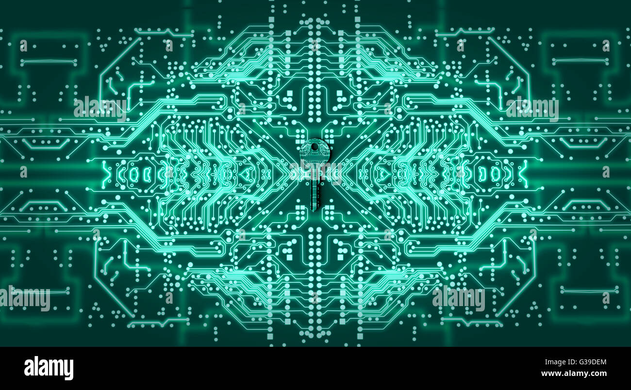 digital safety concept key in electronic environment Stock Photo - Alamy
