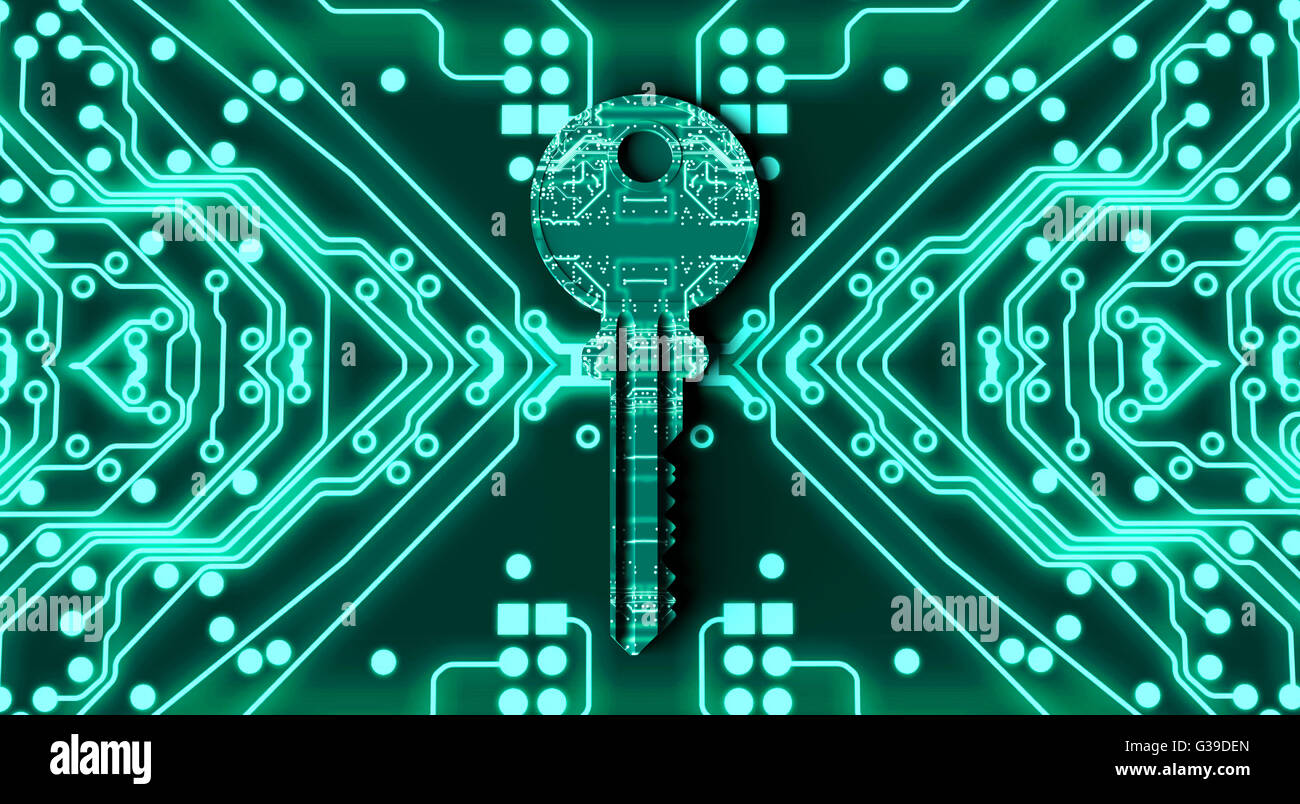 digital safety concept key in electronic environment Stock Photo - Alamy