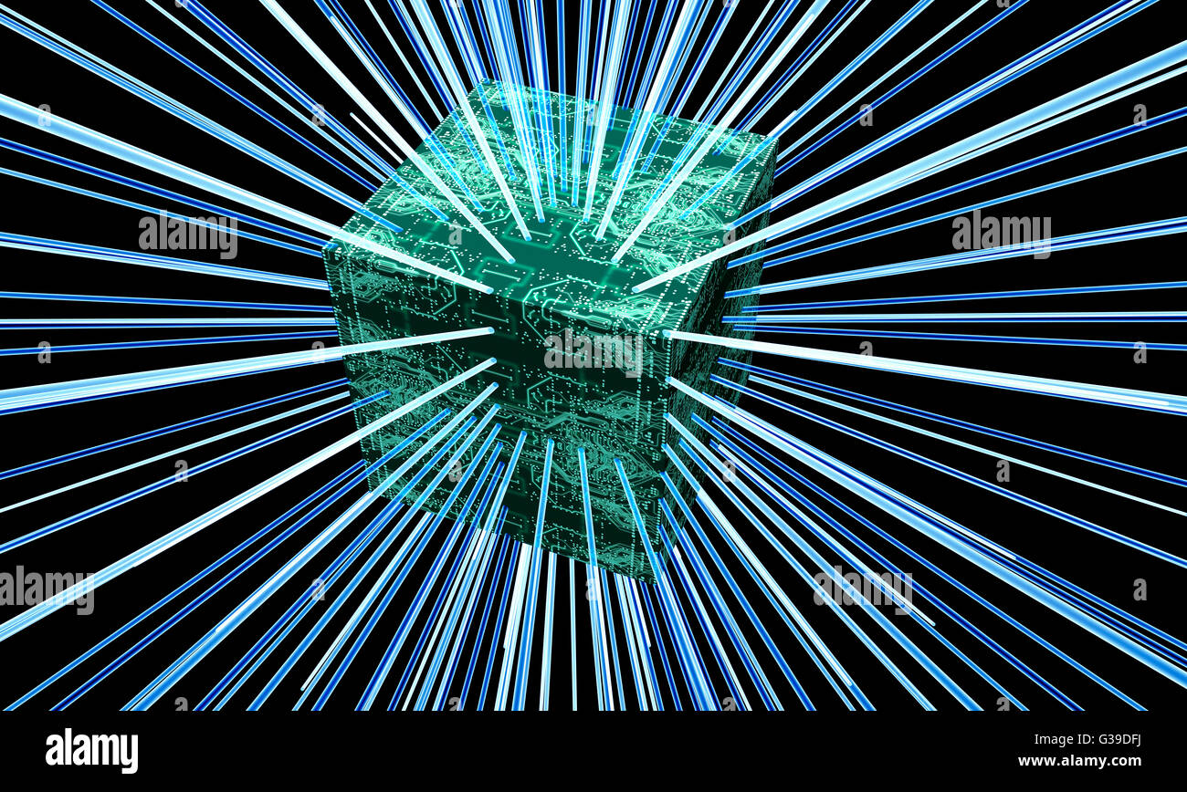 concept of a data server box with data streams Stock Photo - Alamy