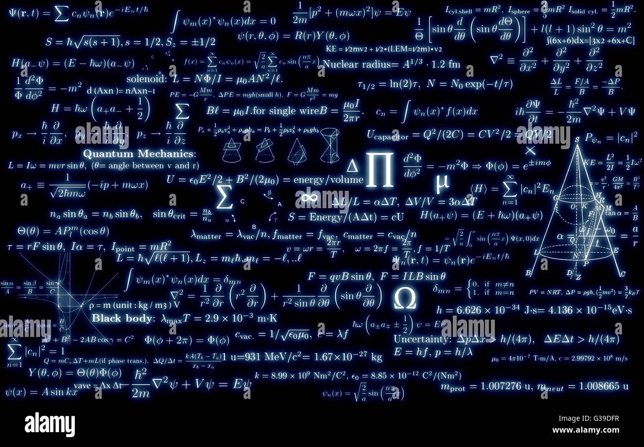 black mathematics board with formulas Stock Photo - Alamy