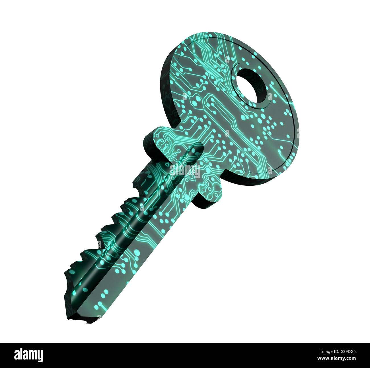 digital safety concept electronic key isolated on white Stock Photo - Alamy