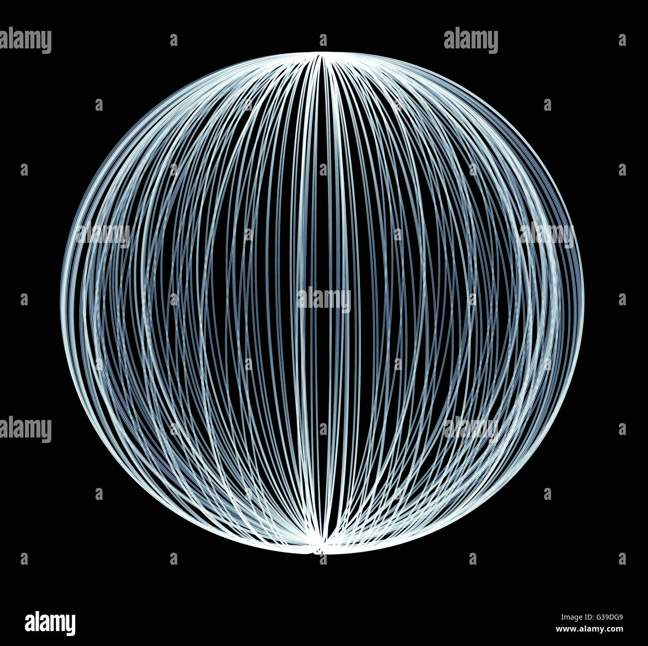 abstract sphere made of lines isolated on black Stock Photo - Alamy