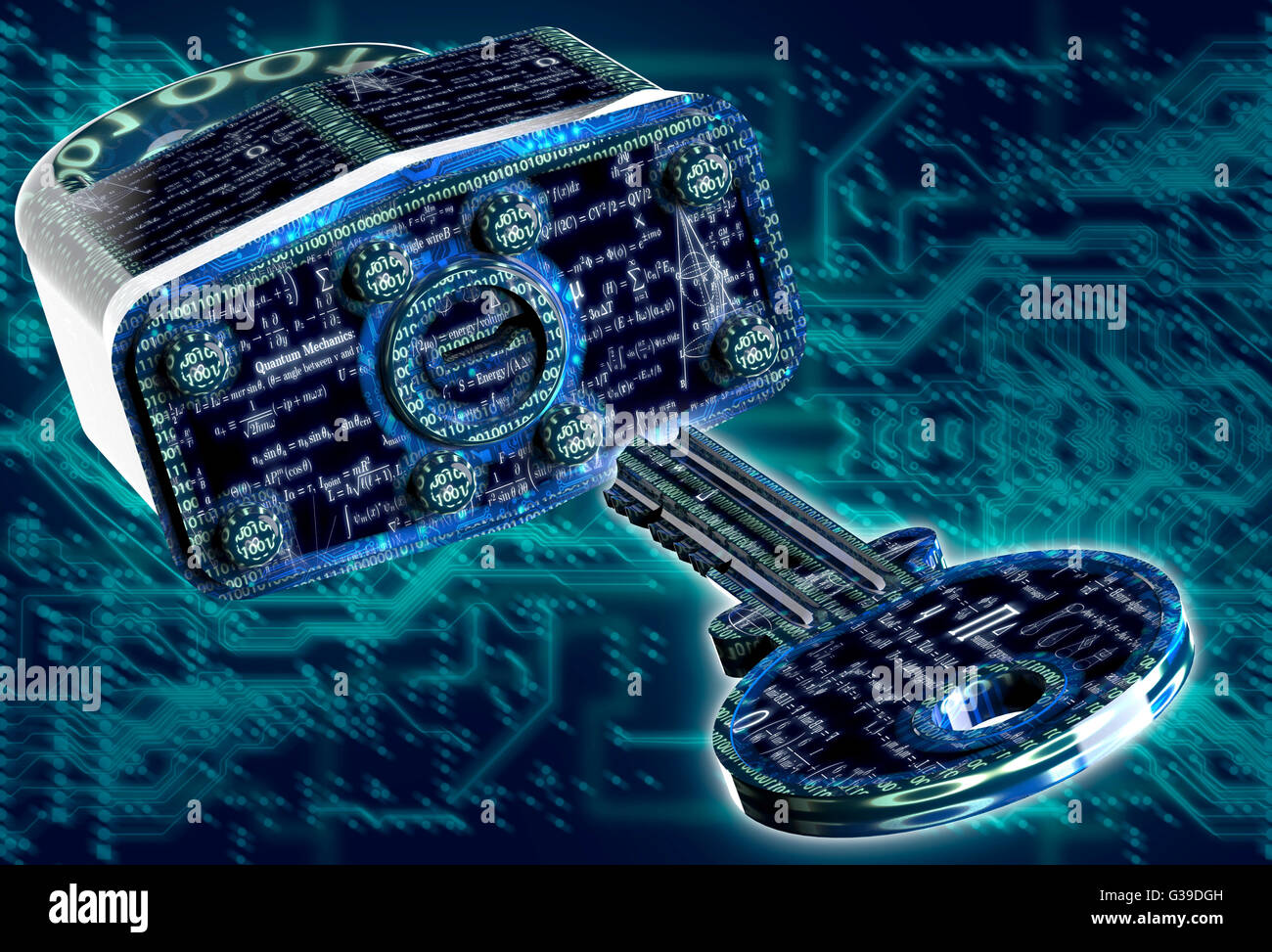 digital safety concept padlock in electronic environment Stock Photo ...