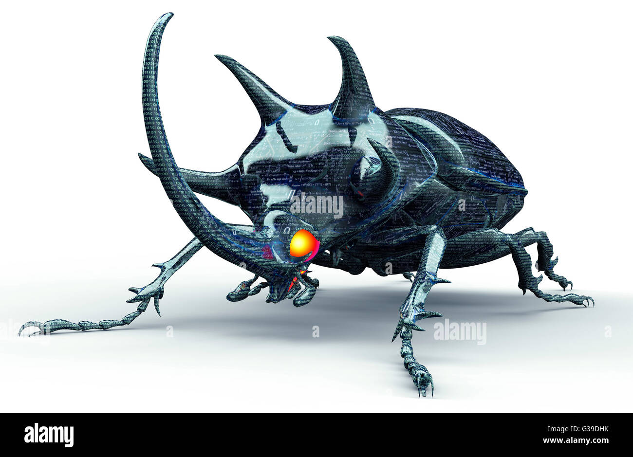 digital safety concept computer bug isolated on white Stock Photo - Alamy